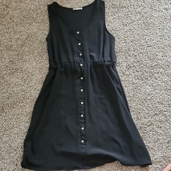 Reborn | Dresses | Reborn Black Sleeveless Button Midi Dress | Poshmark